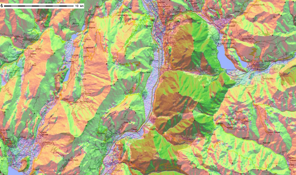 Using the 25m EU-DEM for shading OpenStreetMap layers